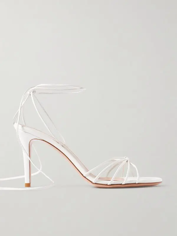GIANVITO ROSSI Gwyneth 85 Leather Sandals - White