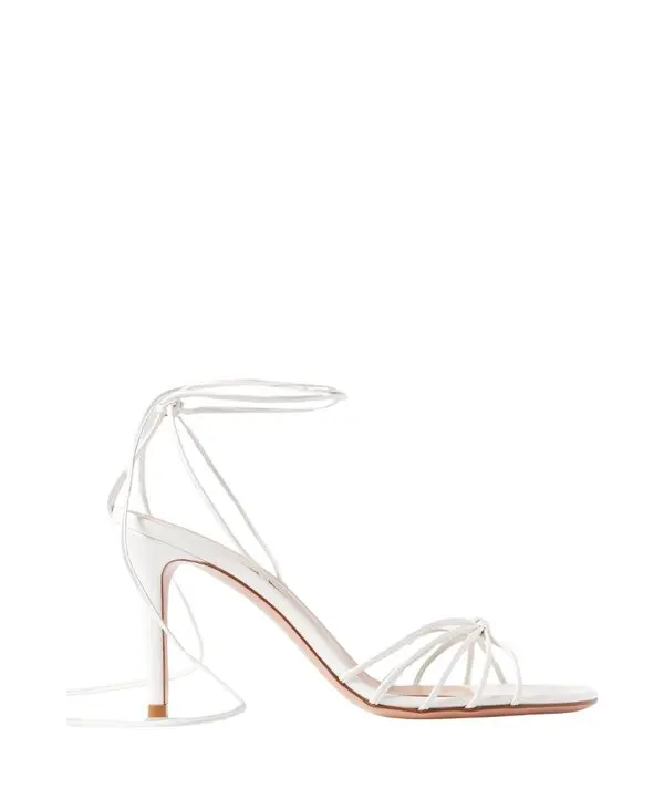 GIANVITO ROSSI Gwyneth 85 Leather Sandals - White