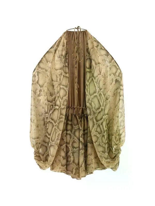 Andamane Python-printed Tie Playsuit