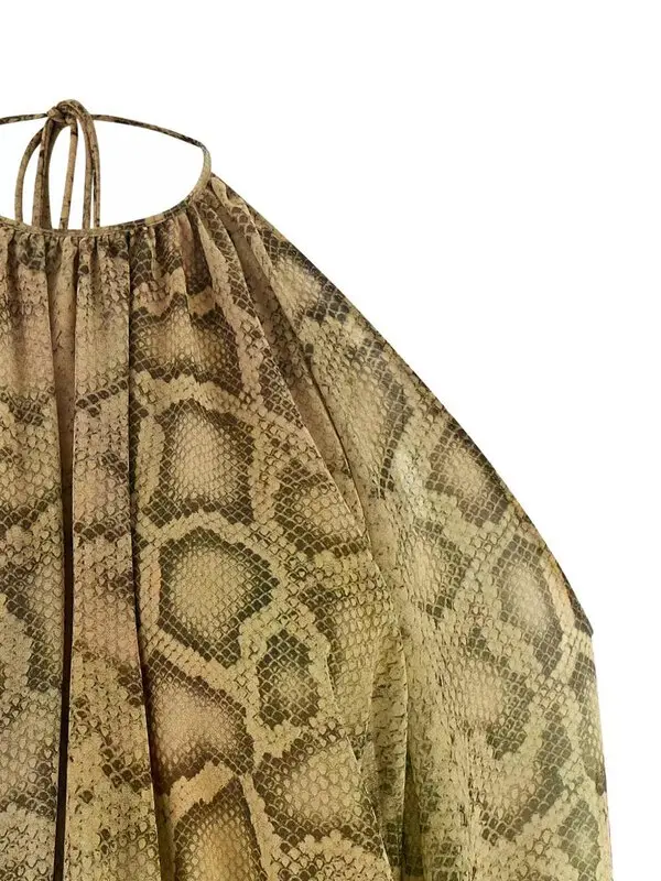 Andamane Python-printed Tie Playsuit
