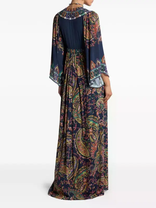 Etro Paisley-print Maxi Dress - Blue