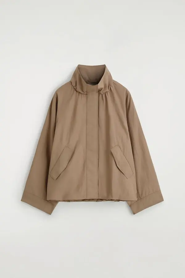 Cos Nylon Mock-neck Jacket - Beige