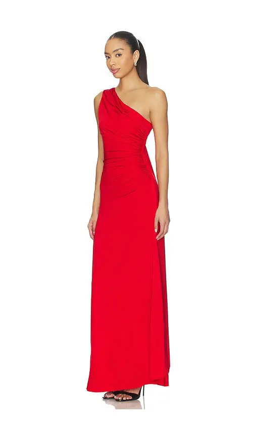 Ronny Kobo One-shoulder Draped Dress