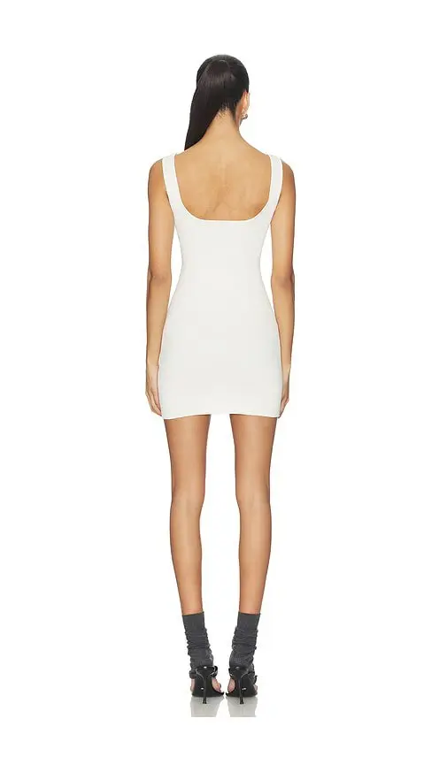 ENTIRE STUDIOS Square Neck Knit Mini Dress - Ivory