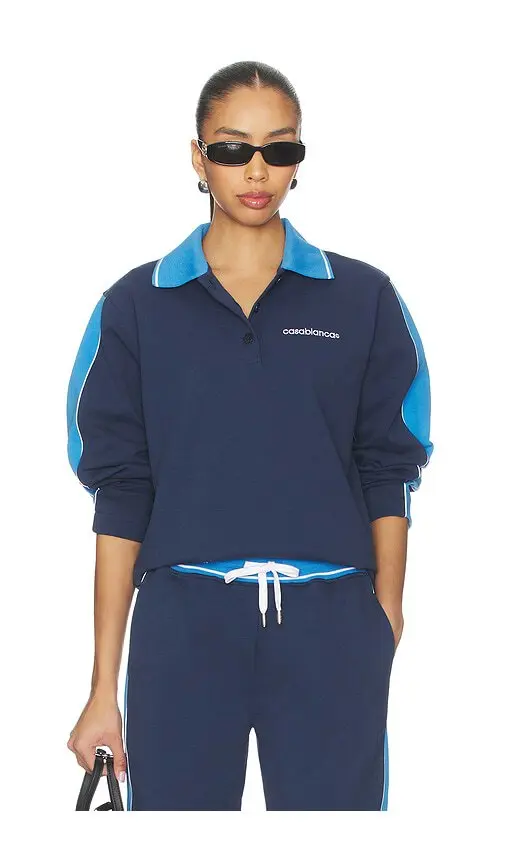 Casablanca Punto Polo Collared Sweatshirt In . Also