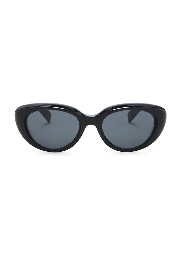 Saint Laurent Bold Angled Cat Eye Sunglasses - Black