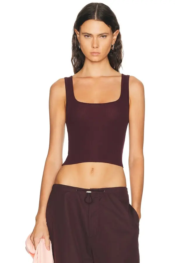 SKIMS Cotton Rib Tank Top - Currant