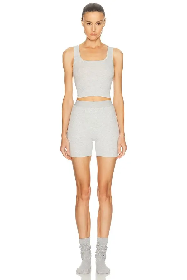 SKIMS Cotton Rib Tank Top - Light Heather Grey
