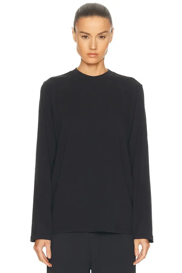 SKIMS Boyfriend Long Sleeve T-shirt - Onyx