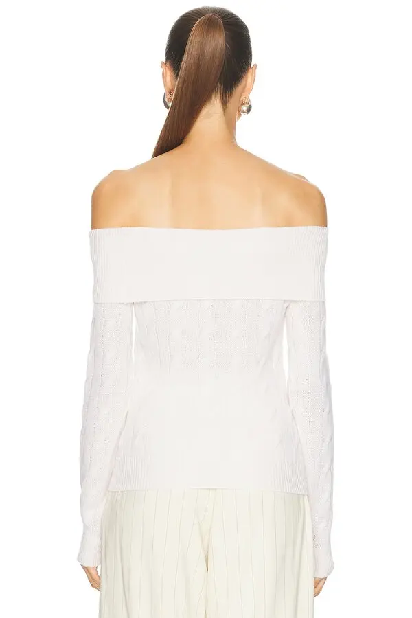 Ralph Lauren Off-the-shoulder Cashmere Knit Top
