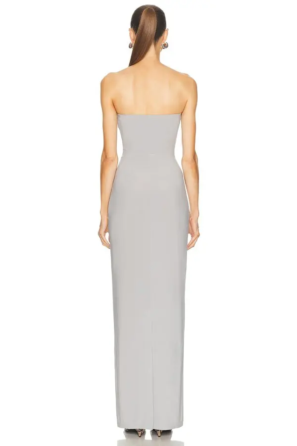 Norma Kamali X Lifestyle Strapless Long Dress - Grey