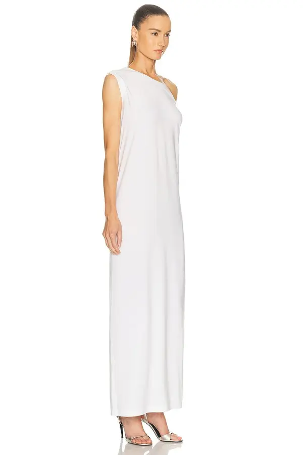 Norma Kamali Drop Shoulder Side Slit Long Dress