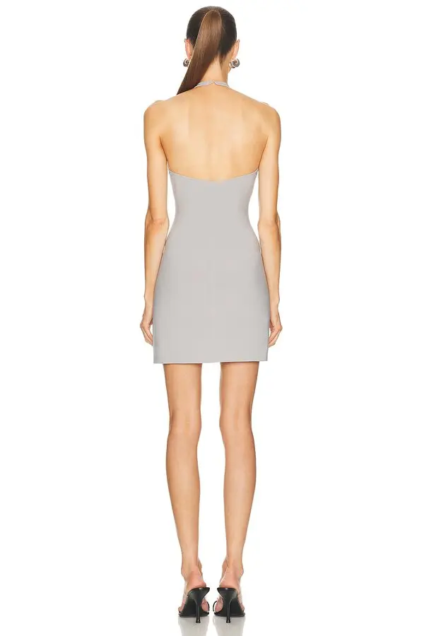Norma Kamali X Lifestyle Halter Mini Dress - Grey