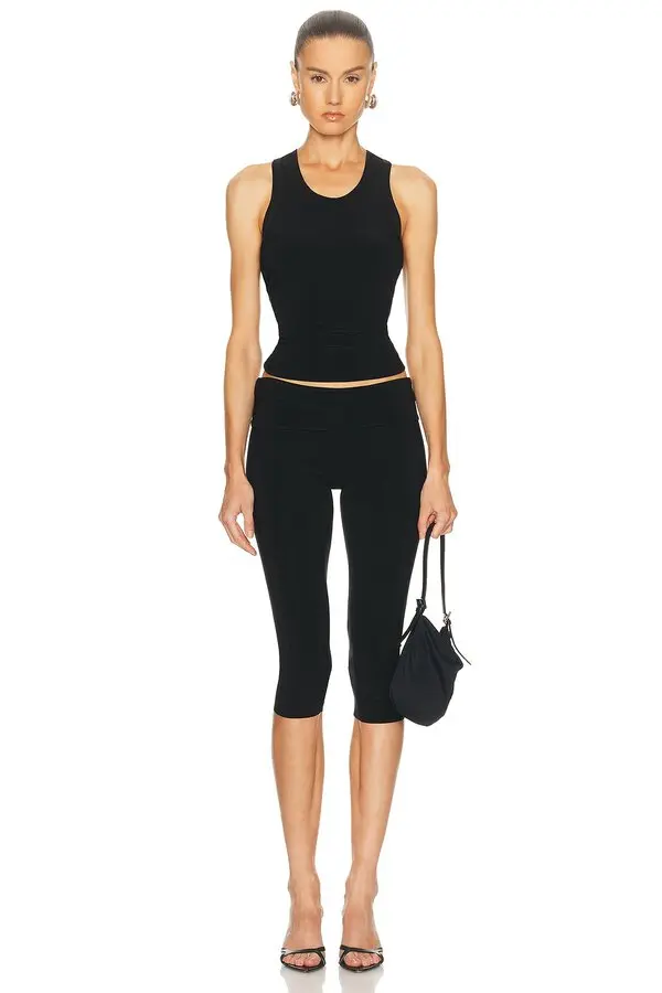 Norma Kamali X Lifestyle Racerback Tank Top - Black