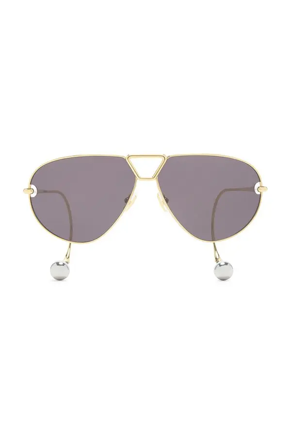 Bottega Veneta Drop Pilot Sunglasses - Gold & Grey