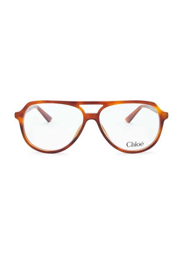Chloé Judy Pilot Optical Eyeglasses - Havana & Transparent