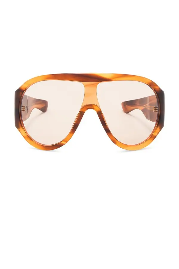 Bottega Veneta Mask Sunglasses - Havana & Brown
