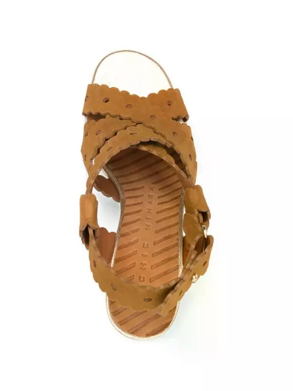 Chie Mihara Scalloped Biby Sandals - Brown