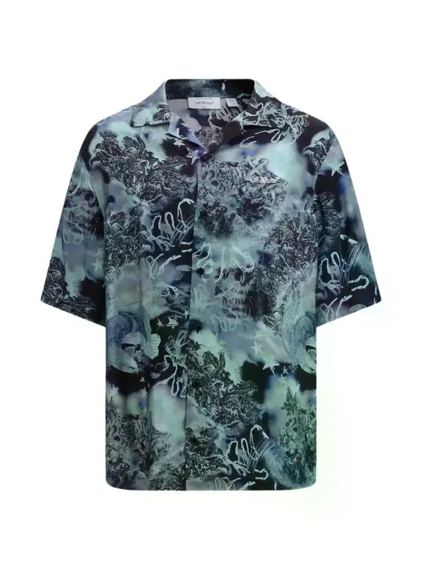 Off-White Printed Bowling Shirt - Blue