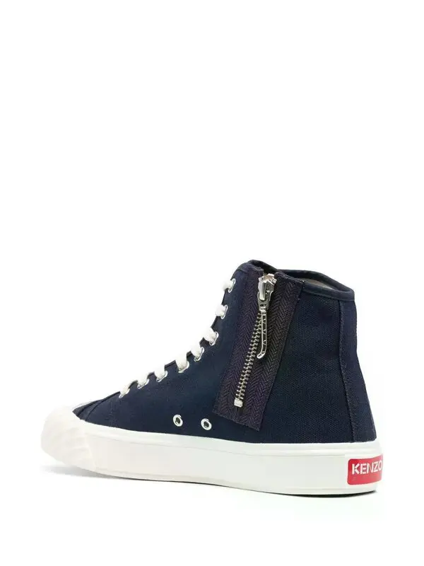 Kenzo Floral-patch High-top Sneakers - Blue