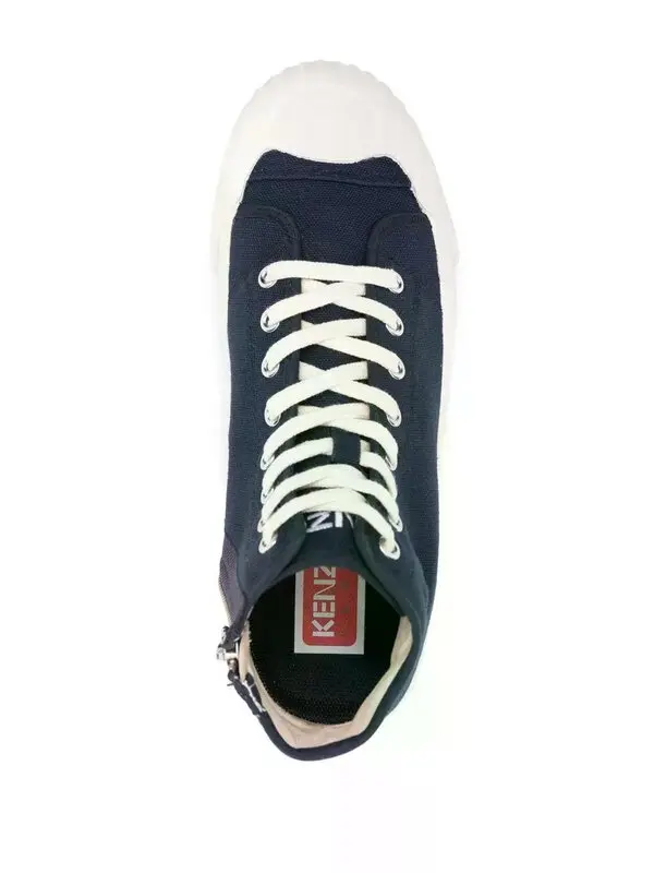 Kenzo Floral-patch High-top Sneakers - Blue