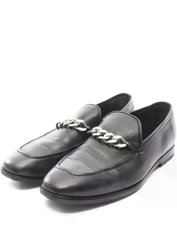 JIMMY CHOO 2000s Chain Leather Loafers