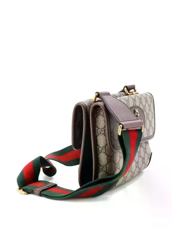 Gucci Neo Vintage Flap Messenger Gg Coated Canvas Small - Brown