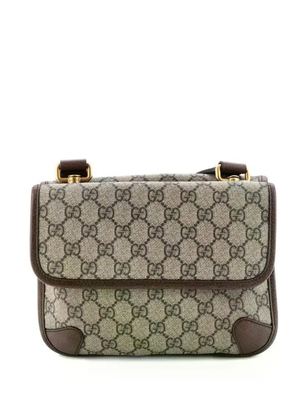 Gucci Neo Vintage Flap Messenger Gg Coated Canvas Small - Brown