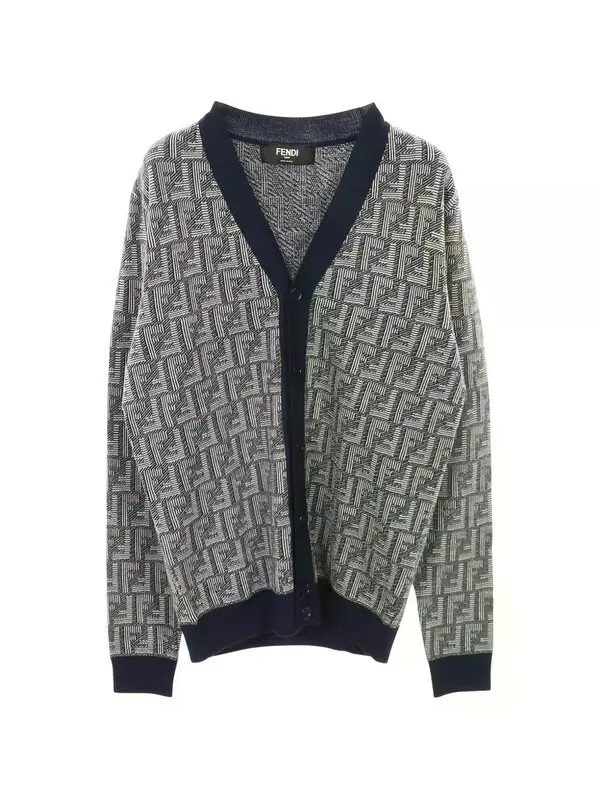 Fendi Ff Logo V-neck Cardigan