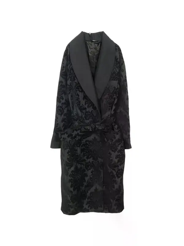Dolce & Gabbana Damask Pattern Belted Coat