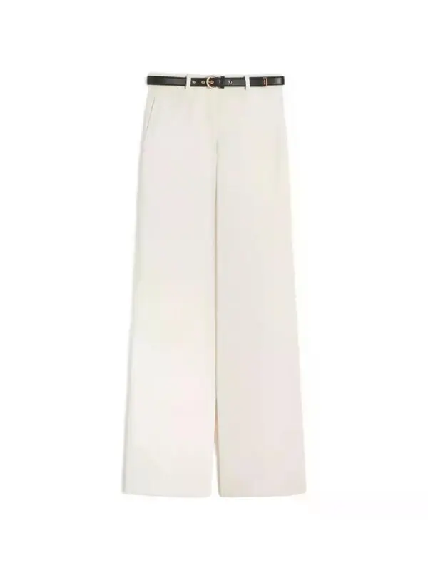 Max Mara Belted Wide Leg Trousers - Neutrals