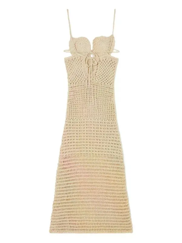 alanui crochet dress The Sound Of The Sea crochet maxi dress in beige - Alanui