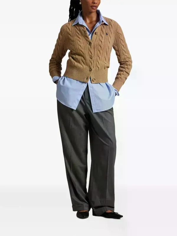 Polo Ralph Lauren Cable-knit Cardigan With Rib-knit Trims