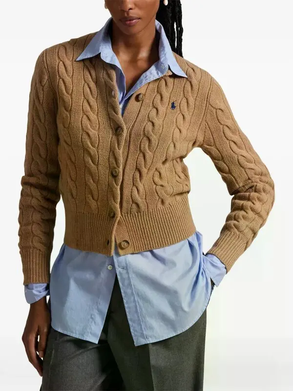 Polo Ralph Lauren Cable-knit Cardigan With Rib-knit Trims