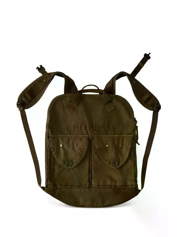 C.P. COMPANY Embossed-logo Front-pocket Backpack - Green