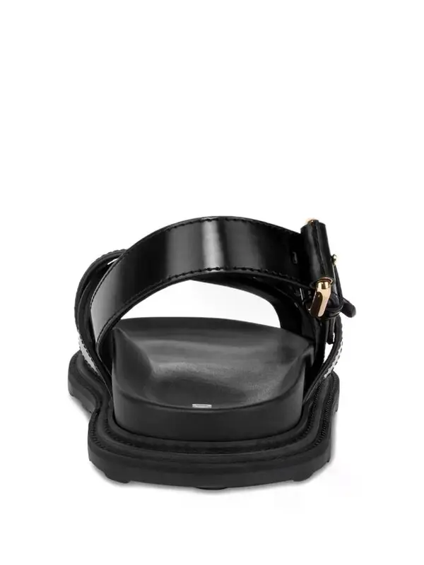 Moschino Buckle-fastening Leather Sandals - Black