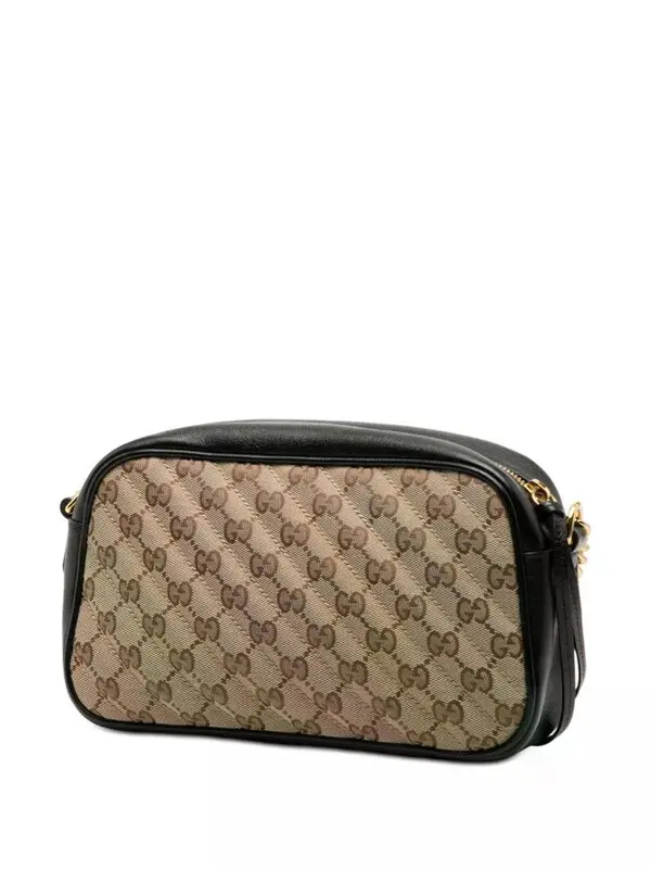 Gucci Small Gg Marmont Matelassé Canvas And Leather Crossbody Bag - Brown