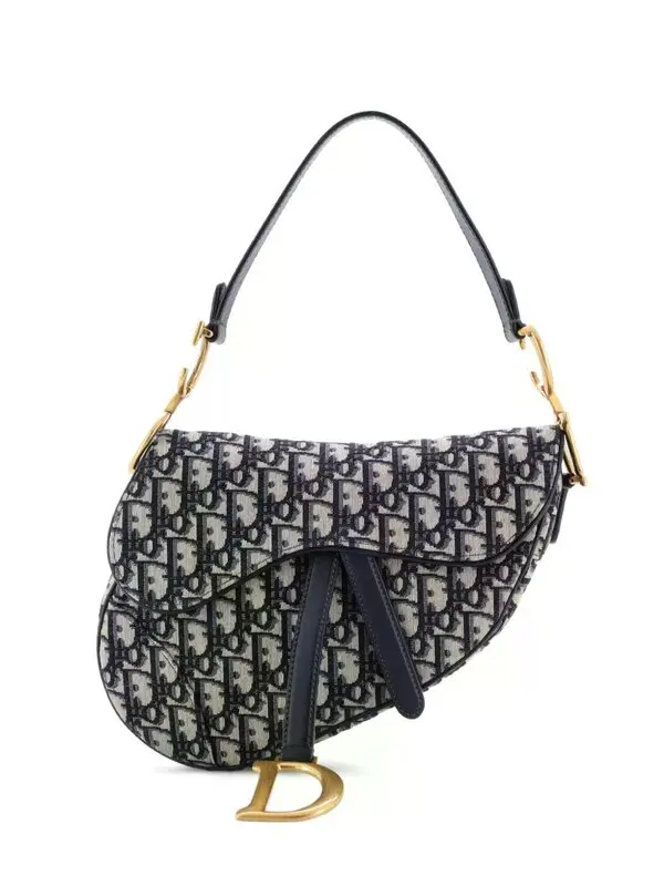 Dior Saddle Oblique Canvas Handbag - Blue