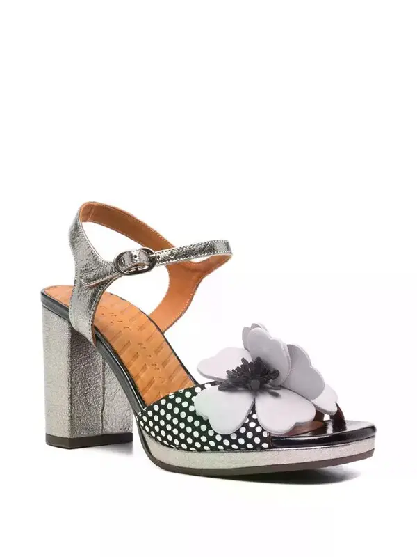 Chie Mihara Flower Polka-dot Platform Sandals