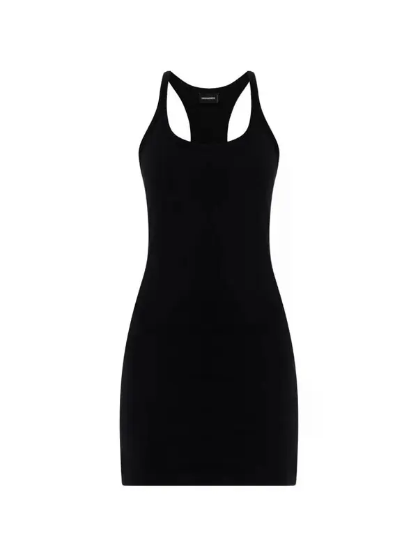 Dsquared2 Cotton Racerback Mini Dress - Black