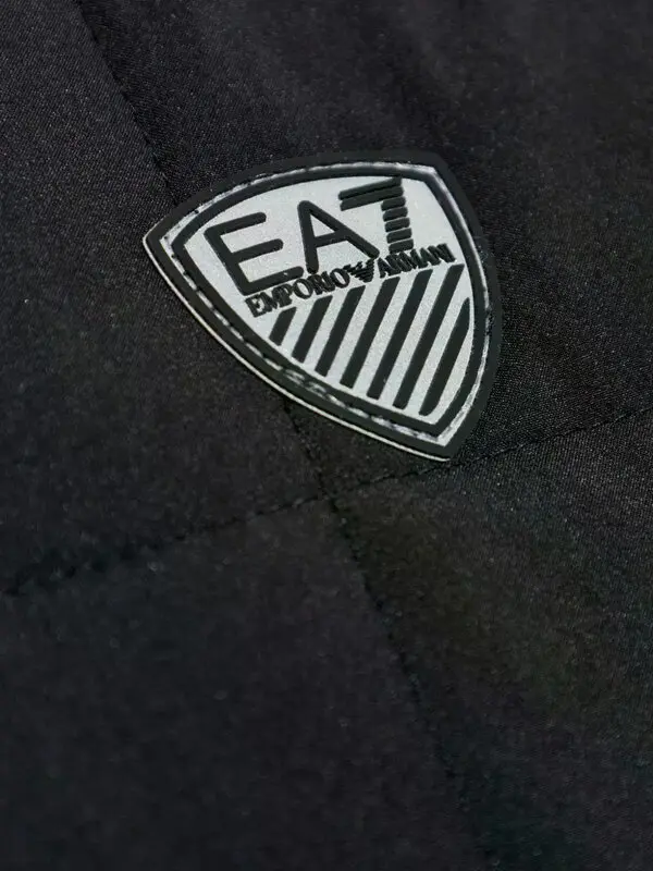EA7 Logo-patch Quilted Jacket - Black