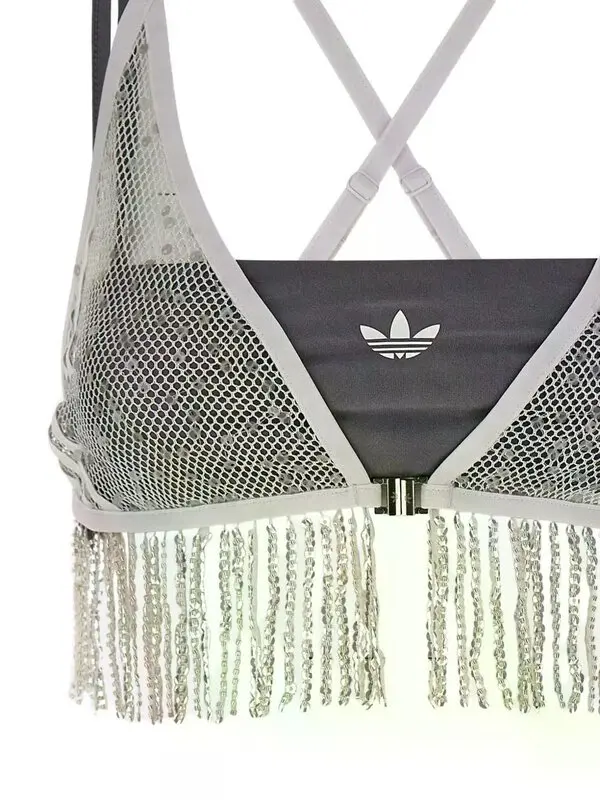 Adidas Sequin Embellished Fringed Set Top