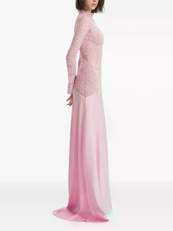 2310 STUDIO Lace Long-sleeve Maxi Dress - Pink