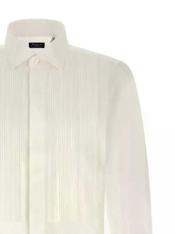 FINAMORE 1925 Napoli Classic Tuxedo Plastron Shirt - White