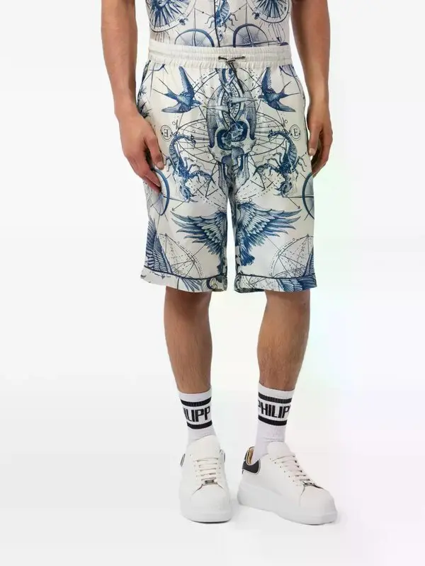 Philipp Plein Printed Silk Shorts