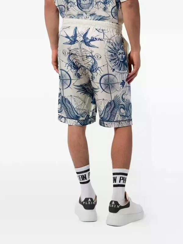 Philipp Plein Printed Silk Shorts