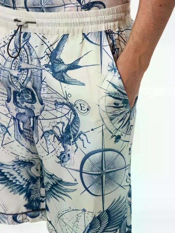 Philipp Plein Printed Silk Shorts