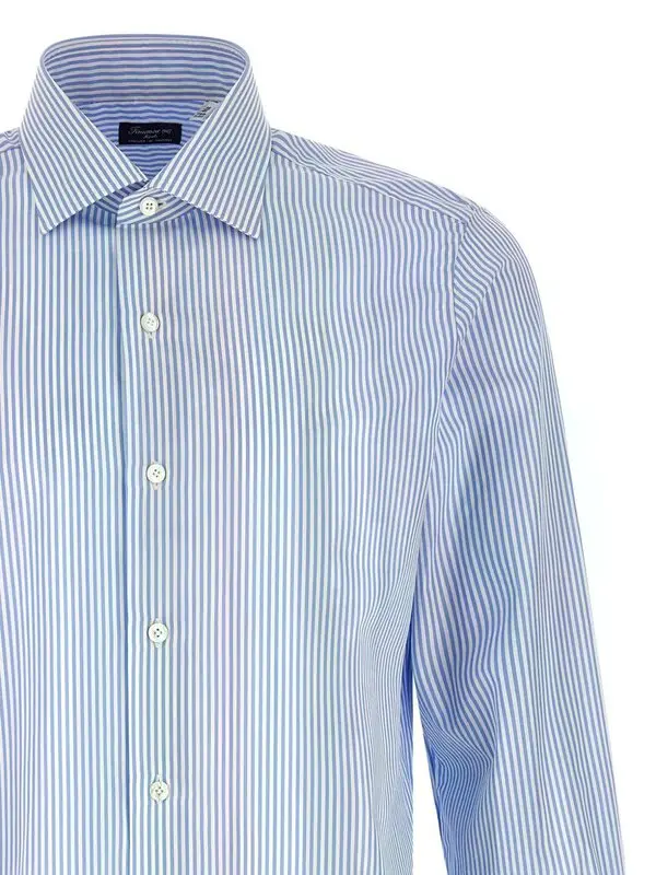 FINAMORE 1925 Striped Napoli Shirt - Blue