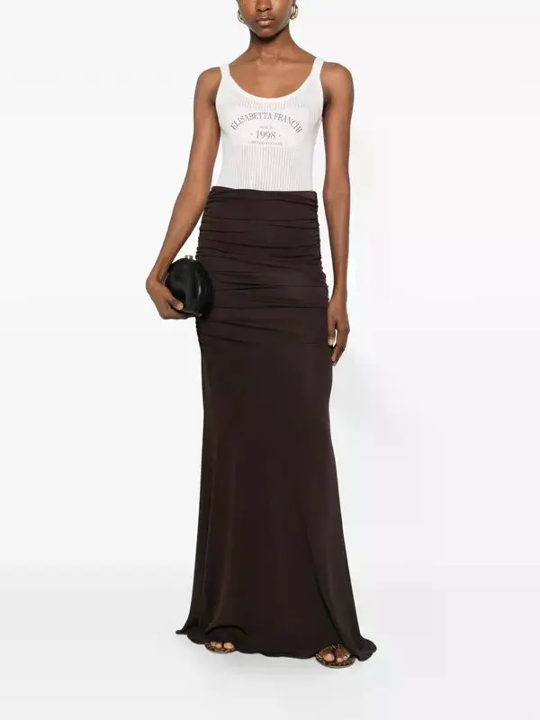 Elisabetta Franchi Crêpe Jersey Draped Maxi Skirt