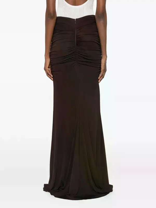 Elisabetta Franchi Crêpe Jersey Draped Maxi Skirt